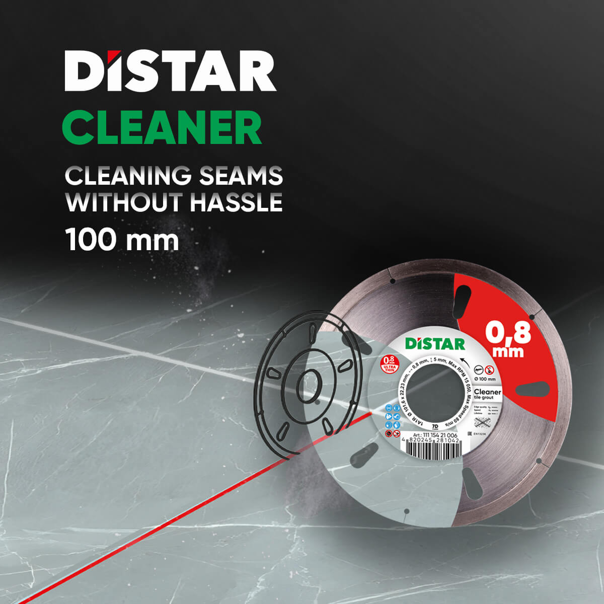 Distar Diamond Cutting Blade 1A1R 100 Cleaner - Betontool — Betontools ...