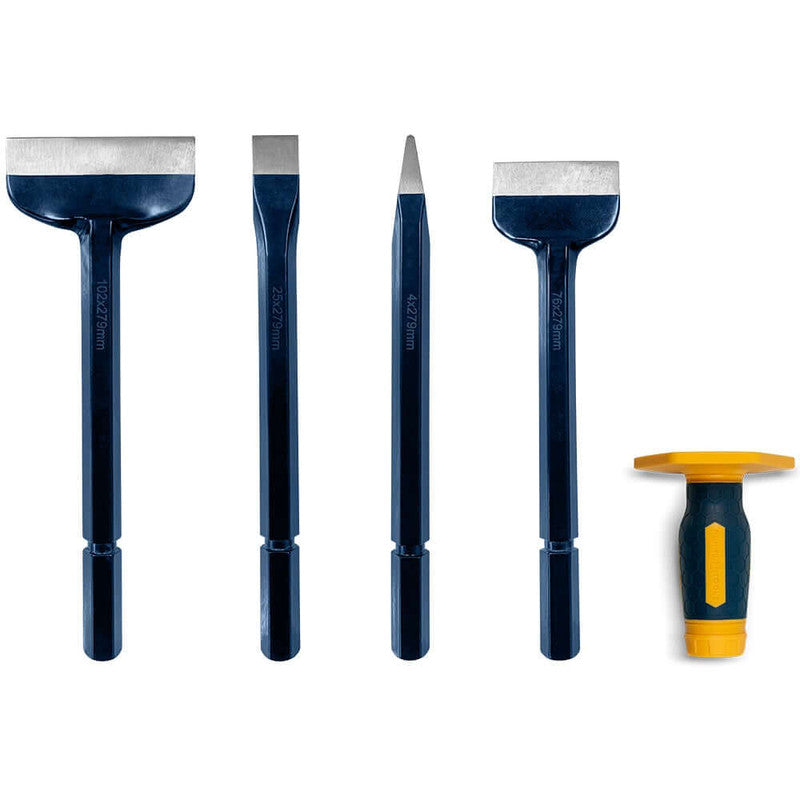 Mumme Tools Bolster And Chisel Kit 4 Pieces With Interchangable Grip ...