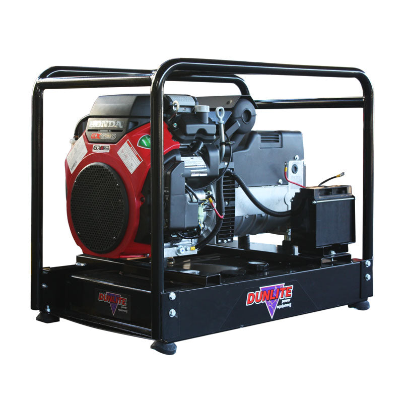 Dunlite Power Equipment 16 kVA 3-Phase Honda Powered Generator with E ...