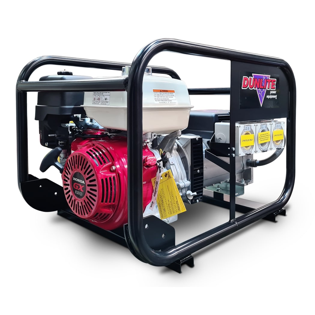Dunlite Power Equipment 8 kVA Honda Powered generator with RCD Outlets ...