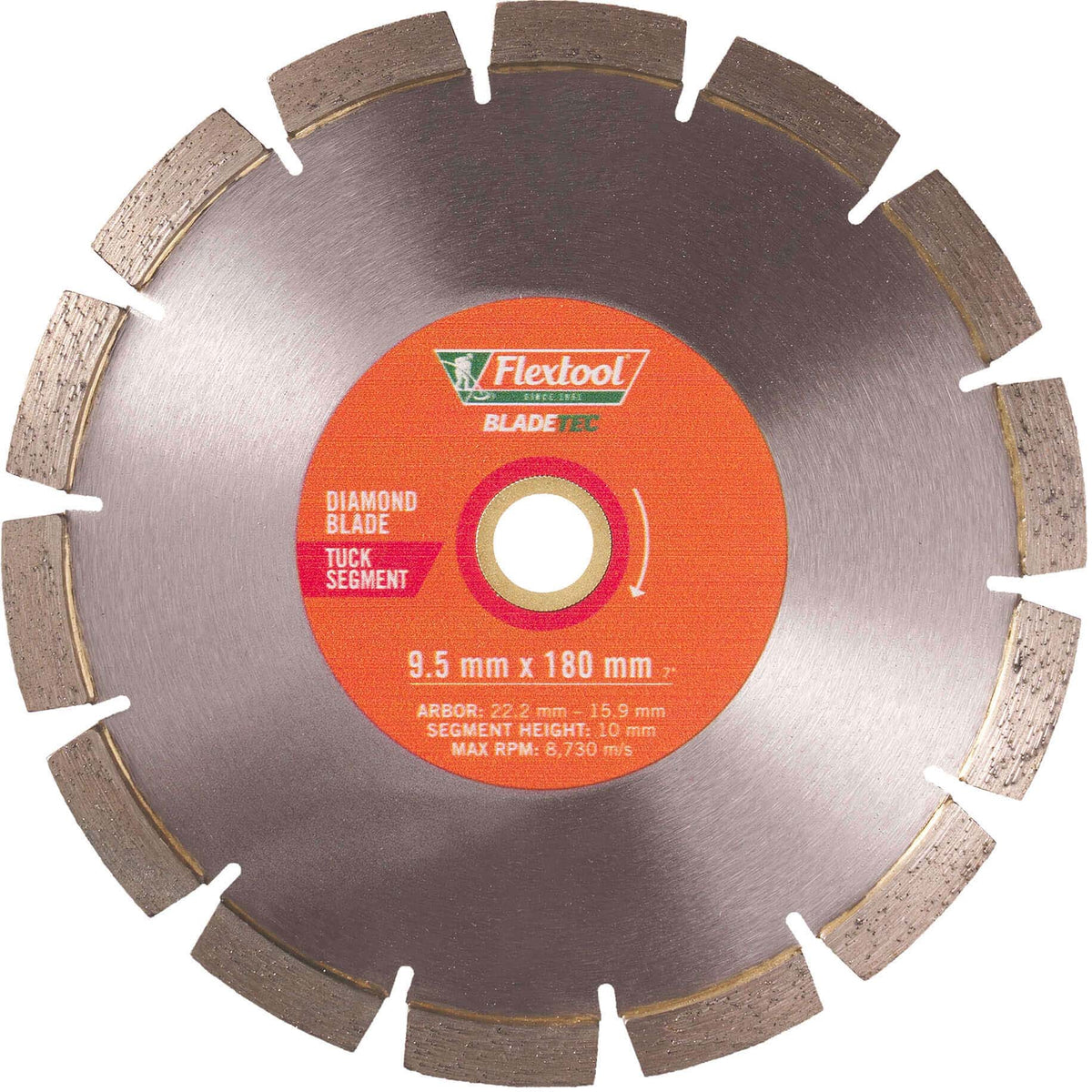 Flextool 9.5mm 180/7 Tuck Segment BladeTec Diamond Blade - Betontool — Betontools Australia